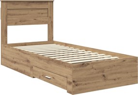 Rám postele s čelo Artisanový dub 100 x 200 cm Kompozitní dřevo 3410026