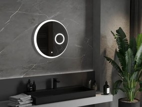 Mexen Ella koupelnové osvětlené zrcadlo s kosmetickým zrcátkem, kulaté 60 cm, LED 6000K, anti-pára - 9811-060-060-611-00