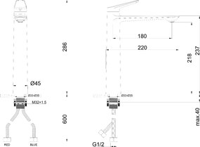 Gamma Evo, vysoká umyvadlová baterie h-286, bílá matná, GMA-BEUW-WH