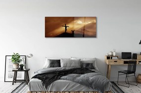 akrylový obraz Jesus Cross Light 120x60 cm