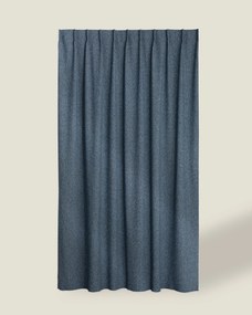 Závěs na jednotlivých háčcích flex barva modrá látka pletený vzor
