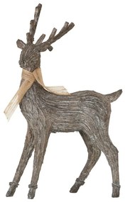 Hnědá dekorace figurka stojící jelen - 24*10*44 cm
