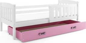 BMS Group Dětská postel s úložným prostorem KUBUS bílá Velikost postele: 190x80 cm, Barva šuplíku: Růžová