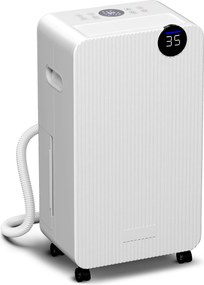 HOMCOM Odvlhčovač vzduchu 12 l/den, tichý odvlhčovač, vodní nádrž 2,1 l, LED displej, 28x18,5x50,5 cm, bílá