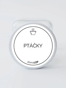 Samolepka na kořenky PTÁČKY bílá 5 cm základní písmo