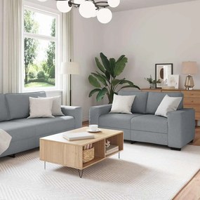 2dílná sedací souprava s poduškami světle šedá textil 3324731