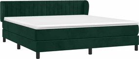 Box spring postel s matrací tmavě zelená 160x200 cm samet 3127622