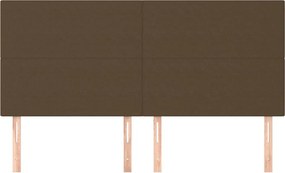 Čelo postele tmavě hnědé 180x5x118/128 cm látkové 3116069