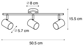 Moderní bodové světlo bronzové s nastavitelným úhlem 3-světlo - Jeana