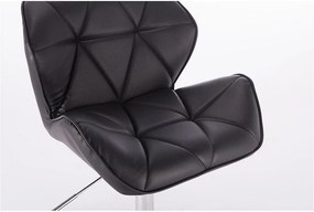 LuxuryForm Barová židle MILANO na kulaté stříbrné podstavě - černá