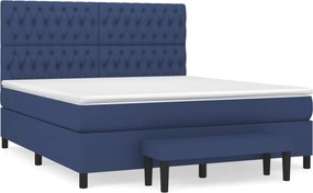 Box spring postel s matrací modrá 180x200 cm textil 3136859