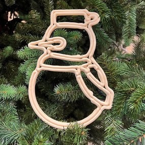 ECOprint vánoční ozdoba sněhulák 30 cm, bílá, 3D tisk, plast, venkovní