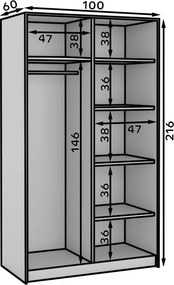 ADRK Furniture Posuvná skříň KARIEN 100