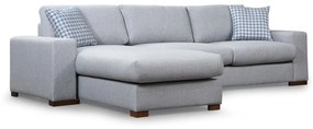 Designová rohová sedačka Bellona 290 cm světle šedá - levá