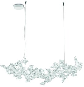 Slamp Hanami Large, závěsné květinové svítidlo, 10x5W LED G9 3000K stmívatelné, délka 96cm, čirý kabel