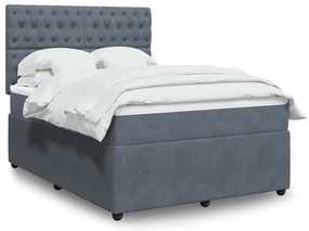 Box spring postel s matrací tmavě šedá 160x200 cm samet 3292389