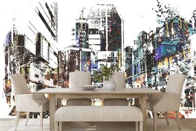 Samolepící tapeta abstraktní panorama města - 375x250 cm