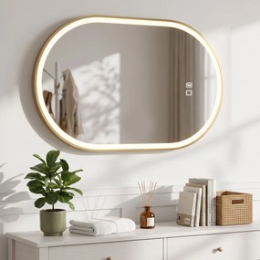 HOMCOM LED koupelnové zrcadlo 100 × 70 cm s Bluetooth