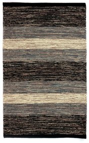 Černo-šedý bavlněný koberec Webtappeti Happy, 55 x 110 cm