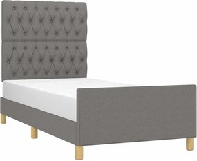 Rám postele bez matrace tmavě šedá 100 x 200 cm textil 3125277