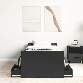 Rám postele s hlavovým a nožním čelem černý 100 x 200 cm 3203797