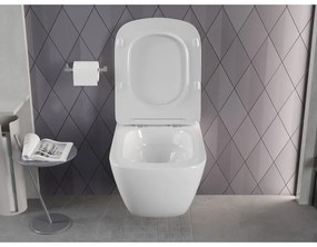 Mexen Timo, závěsná WC mísa 555x370x335 mm, Rimless Tornádo, bílá lesklá, 3365XX00T