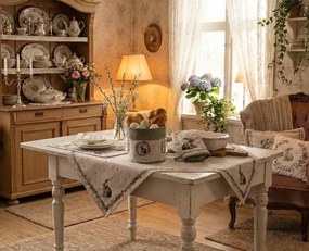 Bavlněný běhoun na stůl Natural Linen Easter - 50*160 cm