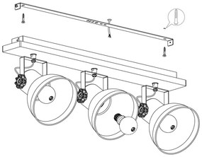 Eglo 49652 - Bodové svítidlo BARNSTAPLE 3xE27/40W/230V
