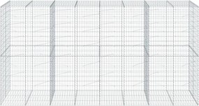 Gabionový koš s víkem 400 x 100 x 200 cm pozinkované železo 3295231
