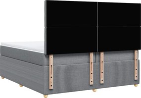 Box spring postel s matrací světle šedá 200 x 200 cm textil 3292177