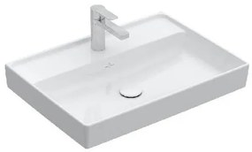 Villeroy & Boch Collaro - Umyvadlo 650x470 mm, bez přepadu, otvor pro baterii, CeramicPlus, Stone White 4A3366RW