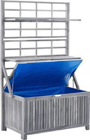 Úložný box s treláží šedý 99x55x160 cm masivní akáciové dřevo 311882