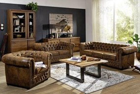 Askont R Pohovka 2M brown Chesterfield Oxford