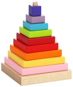 CUBIKA Barevná pyramida - dřevěná skládačka 9 dílů