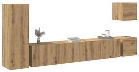 Sada 5 kusů nástěnné TV skříňka dub artisan kompozitní dřevo 3329200