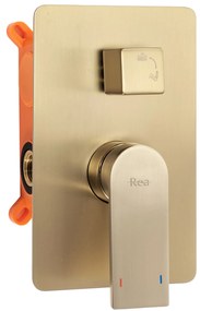 Sprchový komplet REA VERSO + BOX-G s podomítkovou baterií, zlatý kartáčovaný