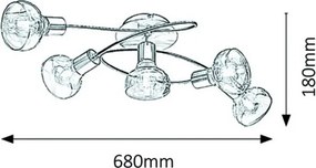 Rabalux HOLLY stropní svítidlo max. 5x40W | E14 | IP20 - antická zlatá