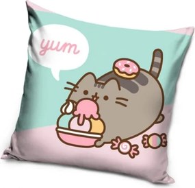 Carbotex Povlak na polštářek Kočička Pusheen svačinka 40x40 cm