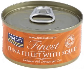 FISH4CATS Konzerva pro kočky Finest tuňák s olihní 70 g