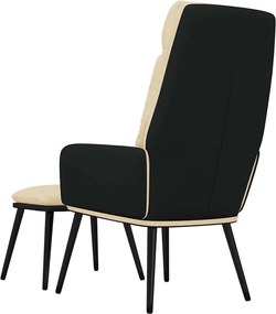 Relaxační křeslo se stoličkou krémové textil a umělá kůže 3097508