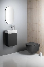 Isvea Isvea, INFINITY závěsná WC mísa, Rimless, 36,5x53cm, antracit, 10NF02004-2C