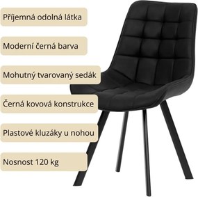 Vikio Jídelní set pro 8 osob 180x90 cm dub noha U černá židle VJS158-8C-S