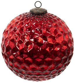 Červená skleněná vánoční koule XL – 25x25 cm