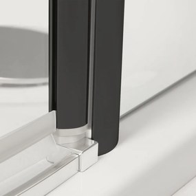 Roth EXCLUSIVE LINE ECDO1N Jednokřídlé sprchové dveře pro instalaci do niky 80 cm Profil: Černá, Sklo: Hladké čiré