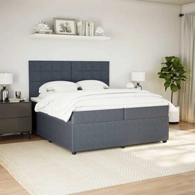 Box spring postel s matrací tmavě šedá 200x200 cm samet 3294731