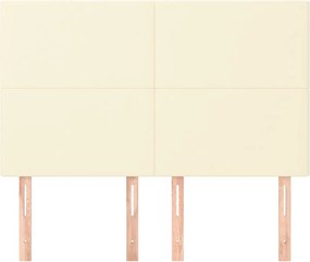 Čelo postele krémové 144x5x118/128 cm umělá kůže 3116144