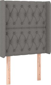 Čelo postele typu ušák tmavě šedé 83x16x118/128 cm textil 3119891
