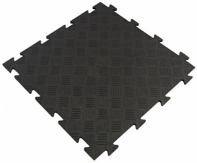 Černá PVC vinylová zátěžová puzzle protiskluzová dlažba Tenax - 47,5 x 47,5 x 0,