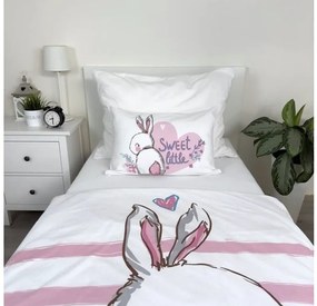 Bavlněné povlečení do postýlky BUNNY SWEET bílé Rozměr povlečení: 40 x 60 cm | 100 x 135 cm