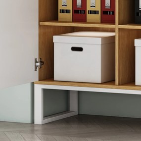 Vysoká kancelářská skříň Houseland Nuvia Loft 90 cm dub/bílá